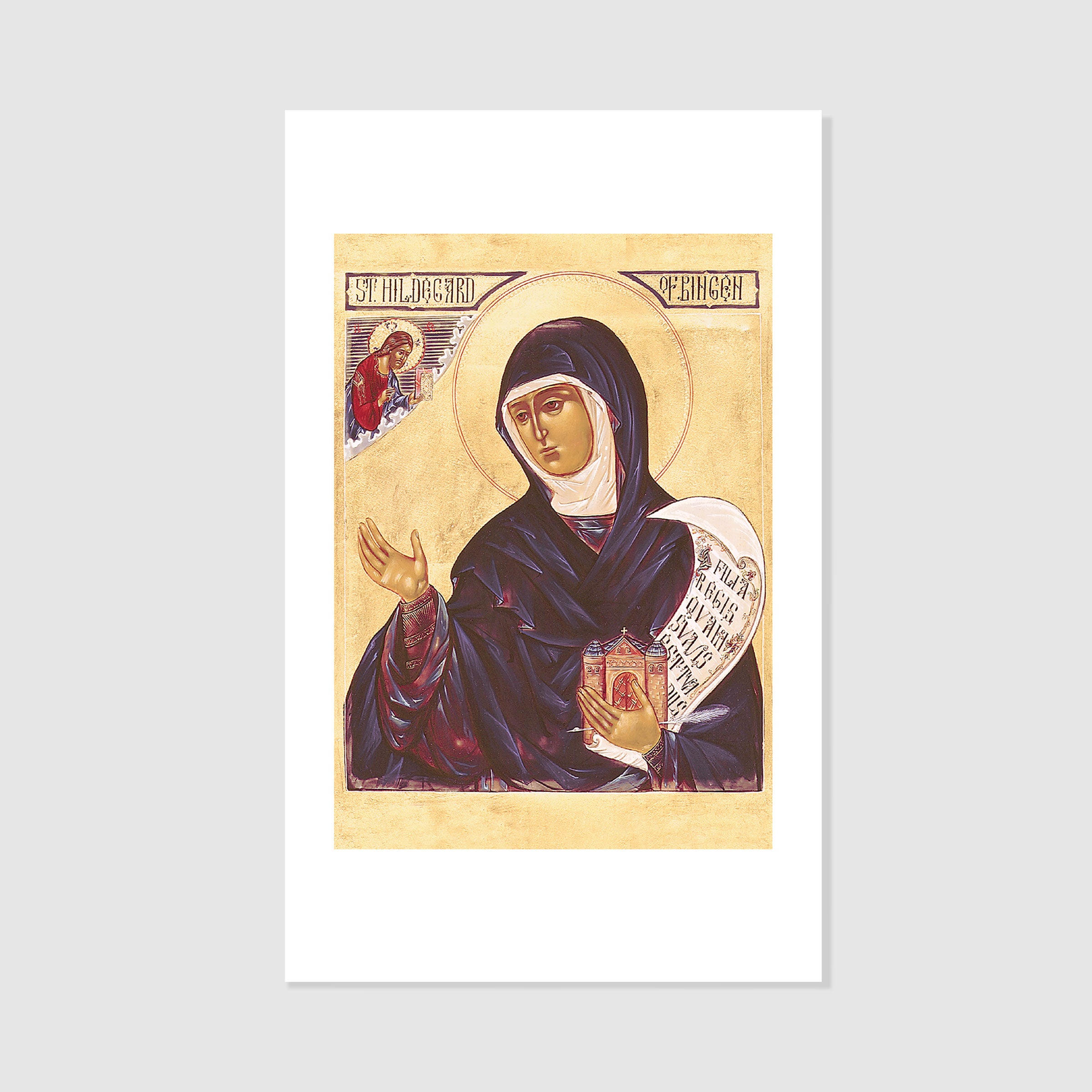St. Hildegard of Bingen Icon Holy Card - Altar + Home