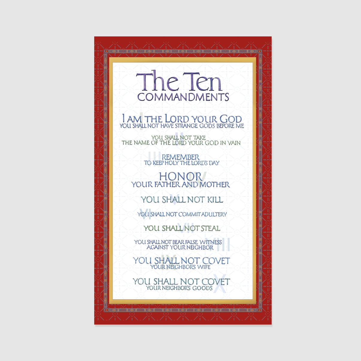 The Ten Commandments Prayer Card - Altar + Home