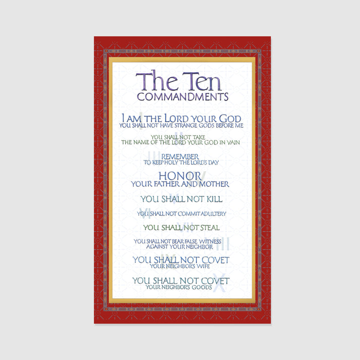 The Ten Commandments Prayer Card - Altar + Home