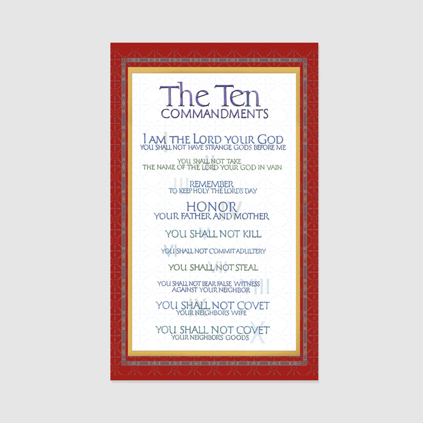 The Ten Commandments Prayer Card - Altar + Home