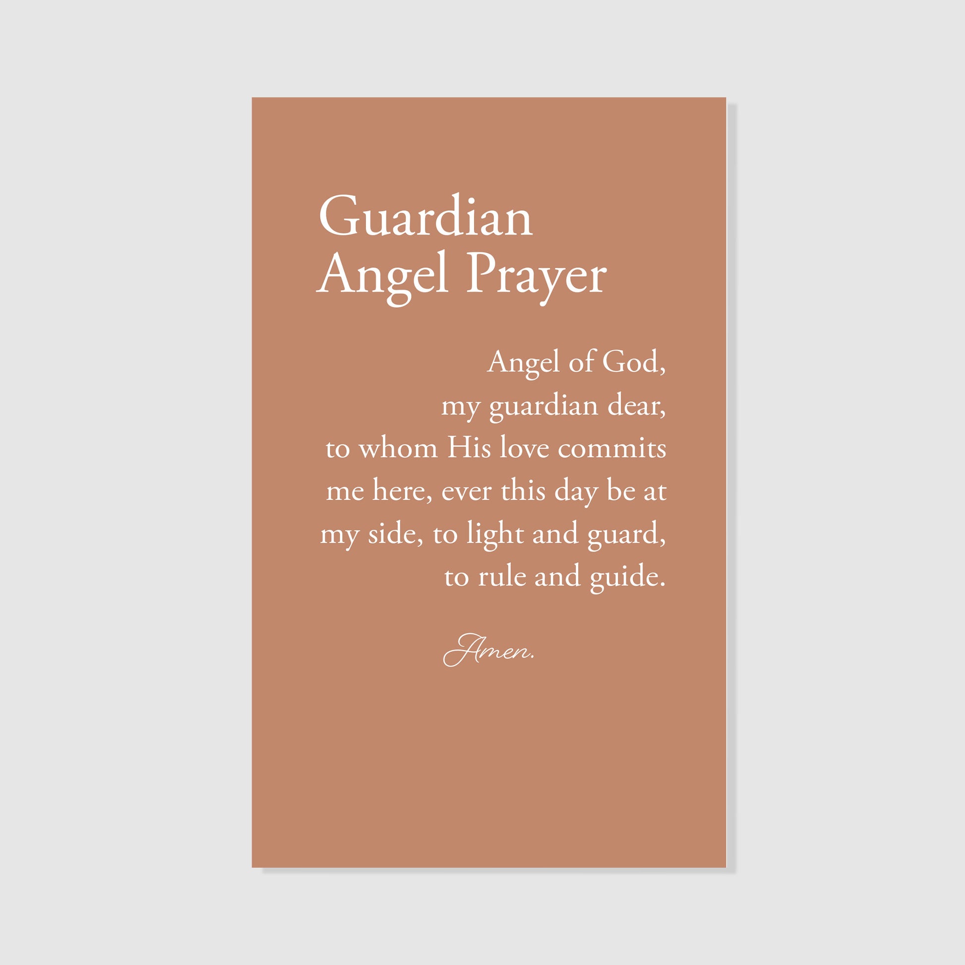 Guardian Angel Prayer - Prayer Card - Altar + Home