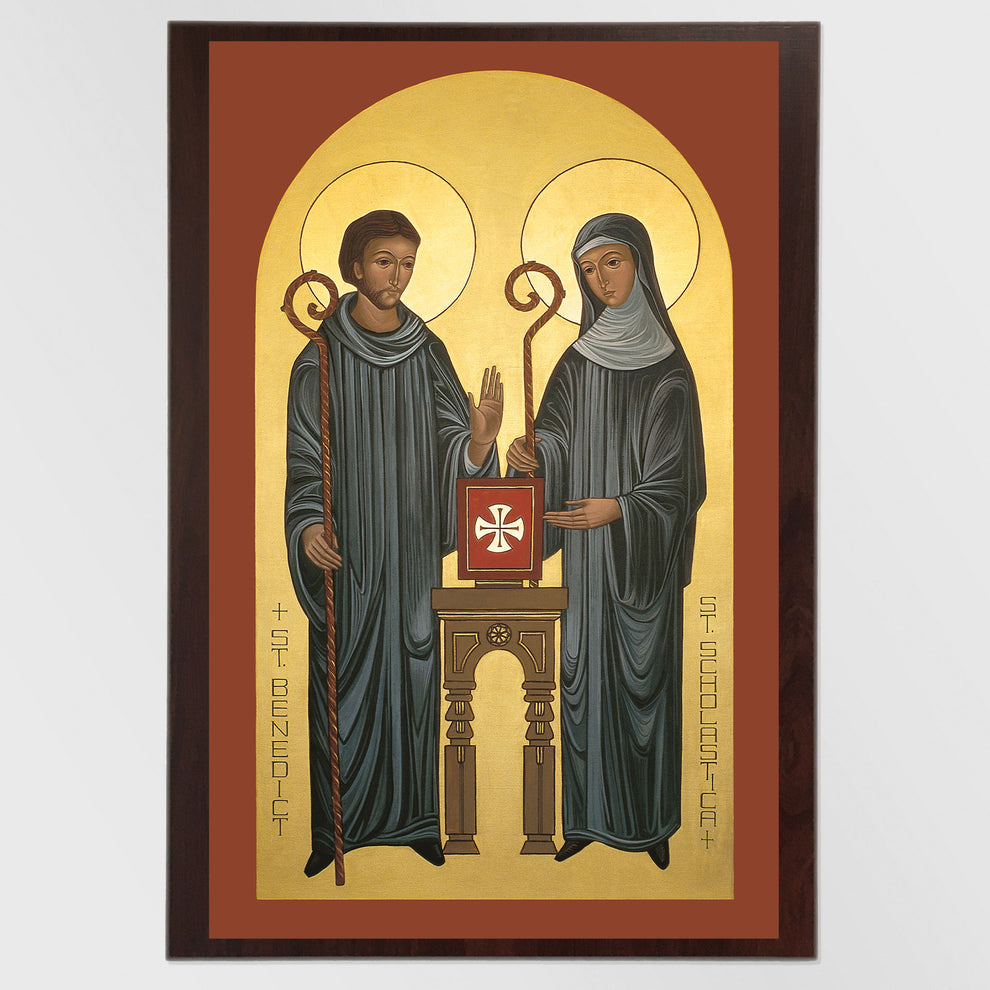 St. Scholastica and St. Benedict Icon Reproduction - Altar + Home