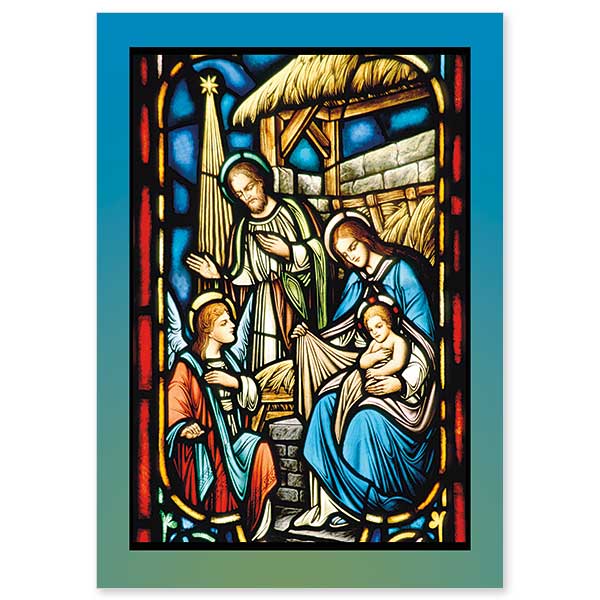 Stained Glass Nativity with Angel - Christmas Mix & Match Card - Altar ...