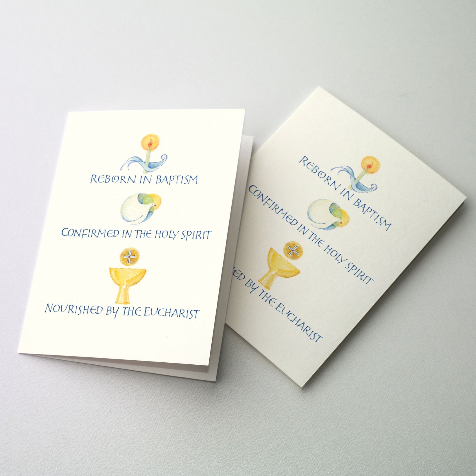 Reborn, Confirmed, Nourished Christian Initiation Congratulations Card ...