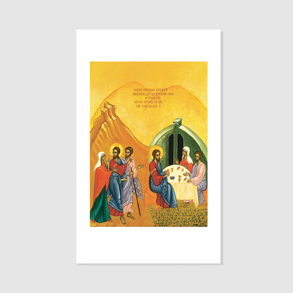 The Road to Emmaus Icon Holy Card - Altar + Home